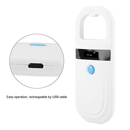 Animal Chip ID Scanner, Tosuny Microchip Reader Scanner with OLED Display Screen, Supports FDXB (ISO11784 / 11785) and EMID Microchips Suitable for Animal Management, Resource Management, etc