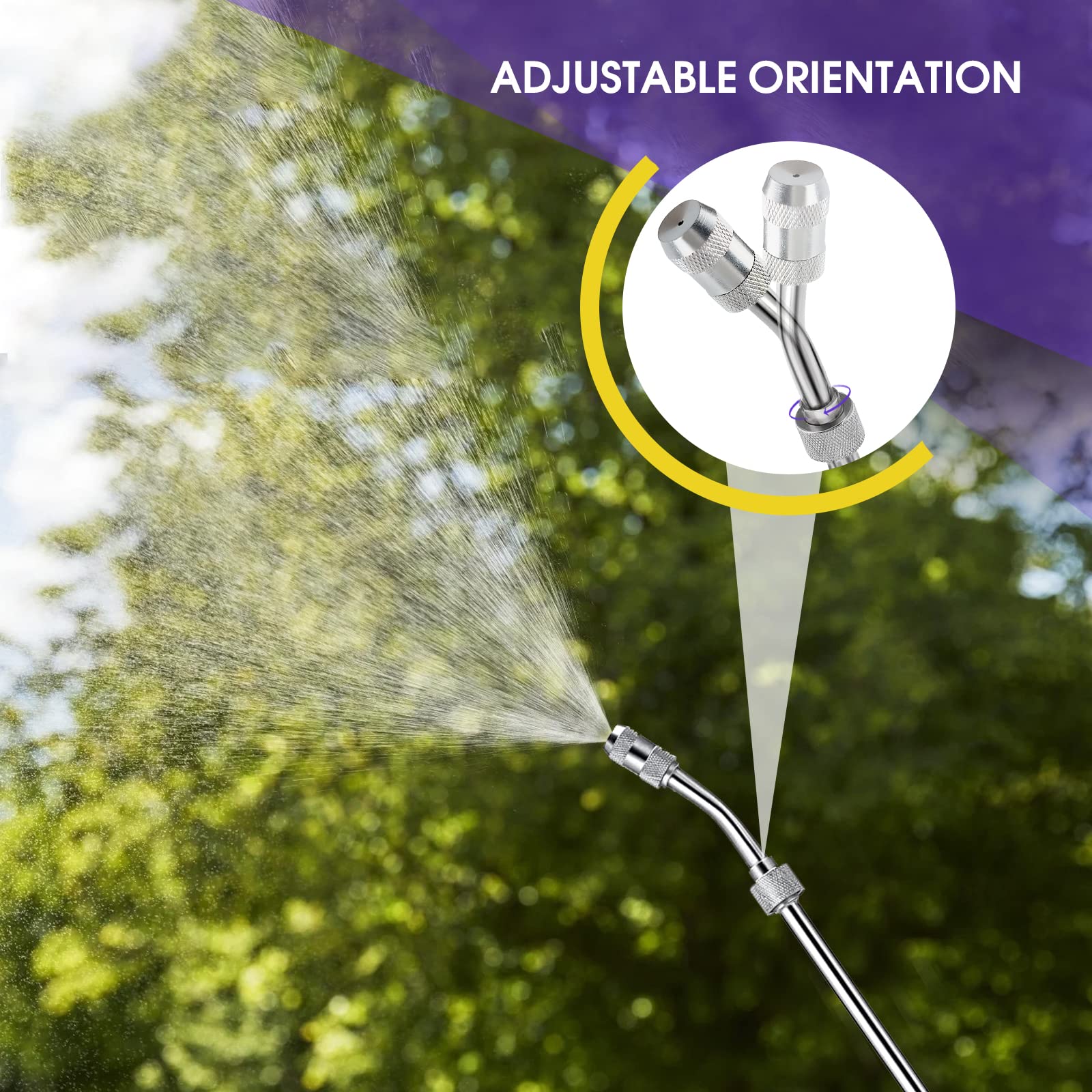 YJDayy 28 Inch Sprayer Wand Replacement Garden Sprayer Wand Adjustable Universal Pump Sprayer Wand with 3/8" Brass Barb Stainless Steel Pressure Washer Wand Shut off Valve with Hose Quick Connector
