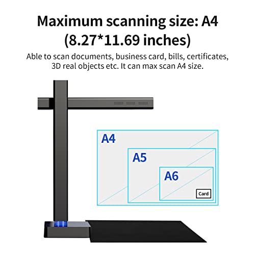 CZUR Shine800 Document Camera, 8MP Portable Document Scanner, OCR Multi-Language Recognition, USB Doc Camera for Live Demo, Web Conferencing, Remote Teaching - Mac OS/Windows