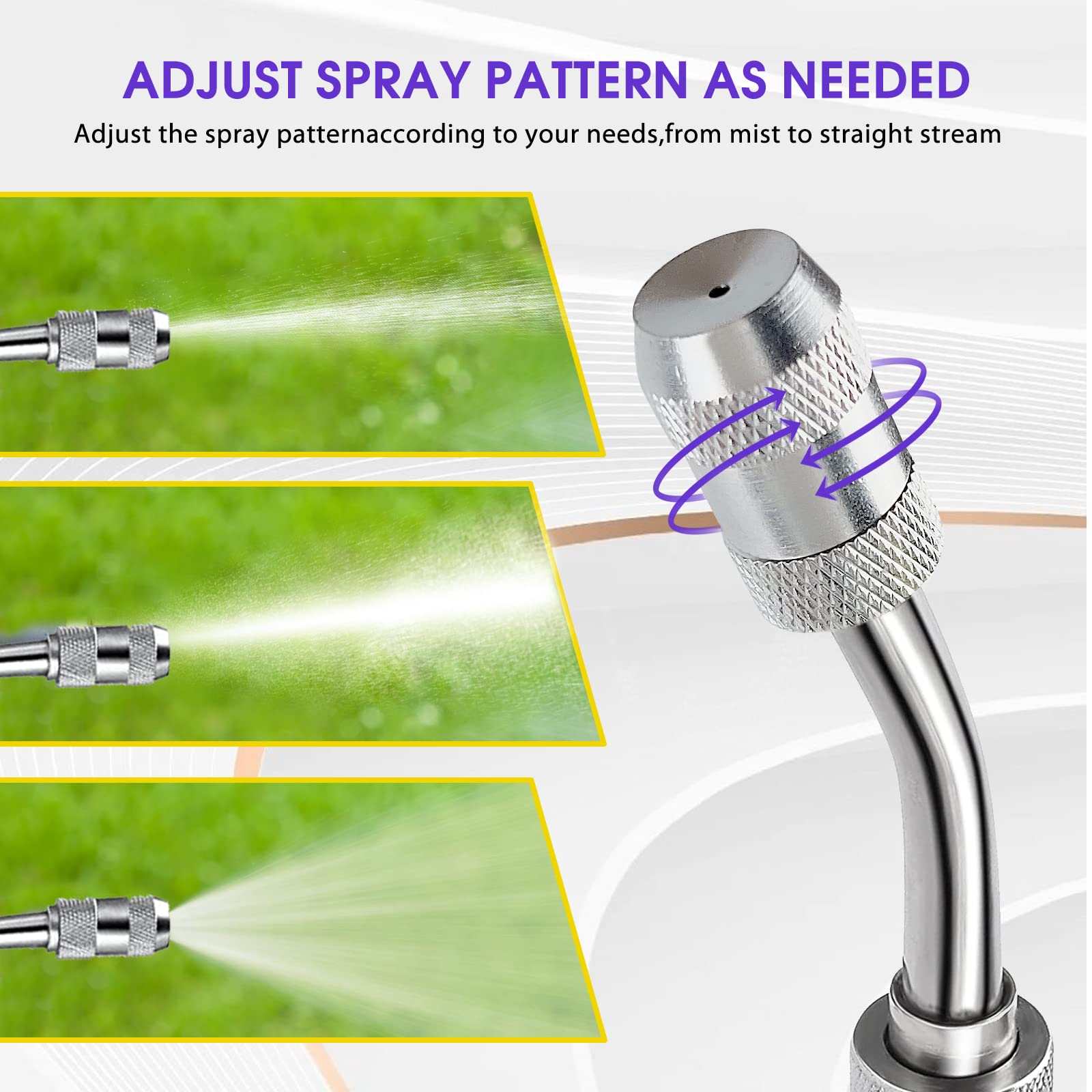 YJDayy 28 Inch Sprayer Wand Replacement Garden Sprayer Wand Adjustable Universal Pump Sprayer Wand with 3/8" Brass Barb Stainless Steel Pressure Washer Wand Shut off Valve with Hose Quick Connector