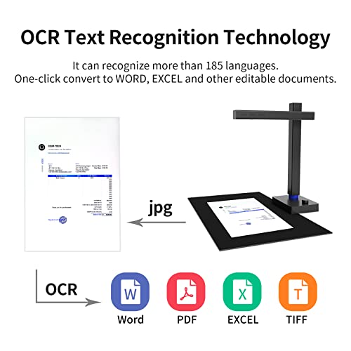 CZUR Shine800 Document Camera, 8MP Portable Document Scanner, OCR Multi-Language Recognition, USB Doc Camera for Live Demo, Web Conferencing, Remote Teaching - Mac OS/Windows