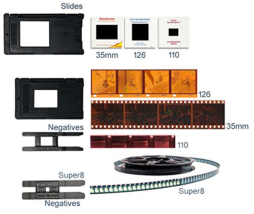 ZONOZ FS-3 22MP All-in-1 Film & Slide Converter Scanner, Speed-Load Adapters for 35mm, 126, 110 Negative & Slides, Super 8 Films - Worldwide Voltage 110V/240V AC Adapter