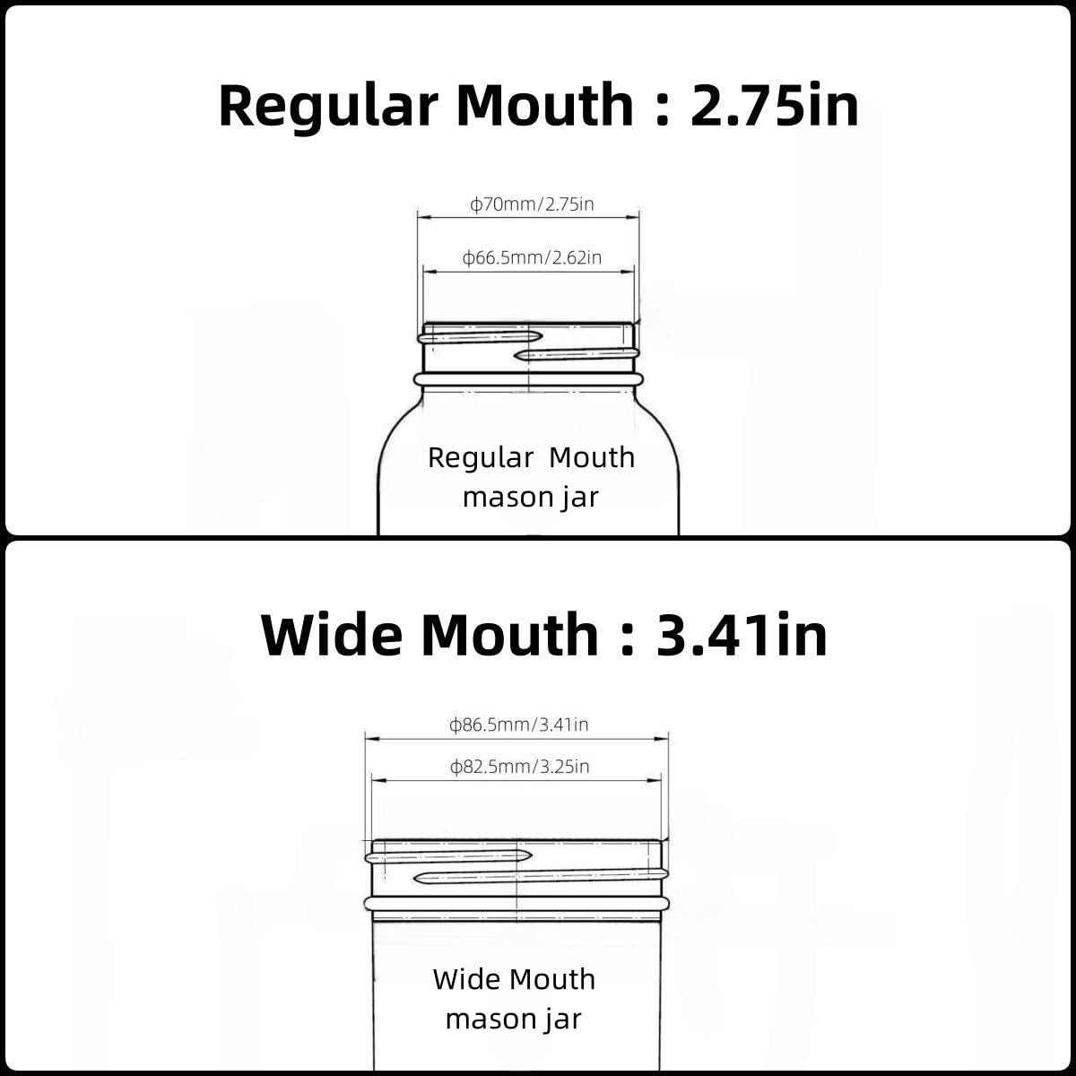 Jumterlee 18 Pack White Plastic Mason Jar Lids with Silicone Rings, 9 Wide Mouth & 9 Regular Mouth Mason Jar Lids,Plastic Canning Lids, Fit Ball,Kerr and More (White)