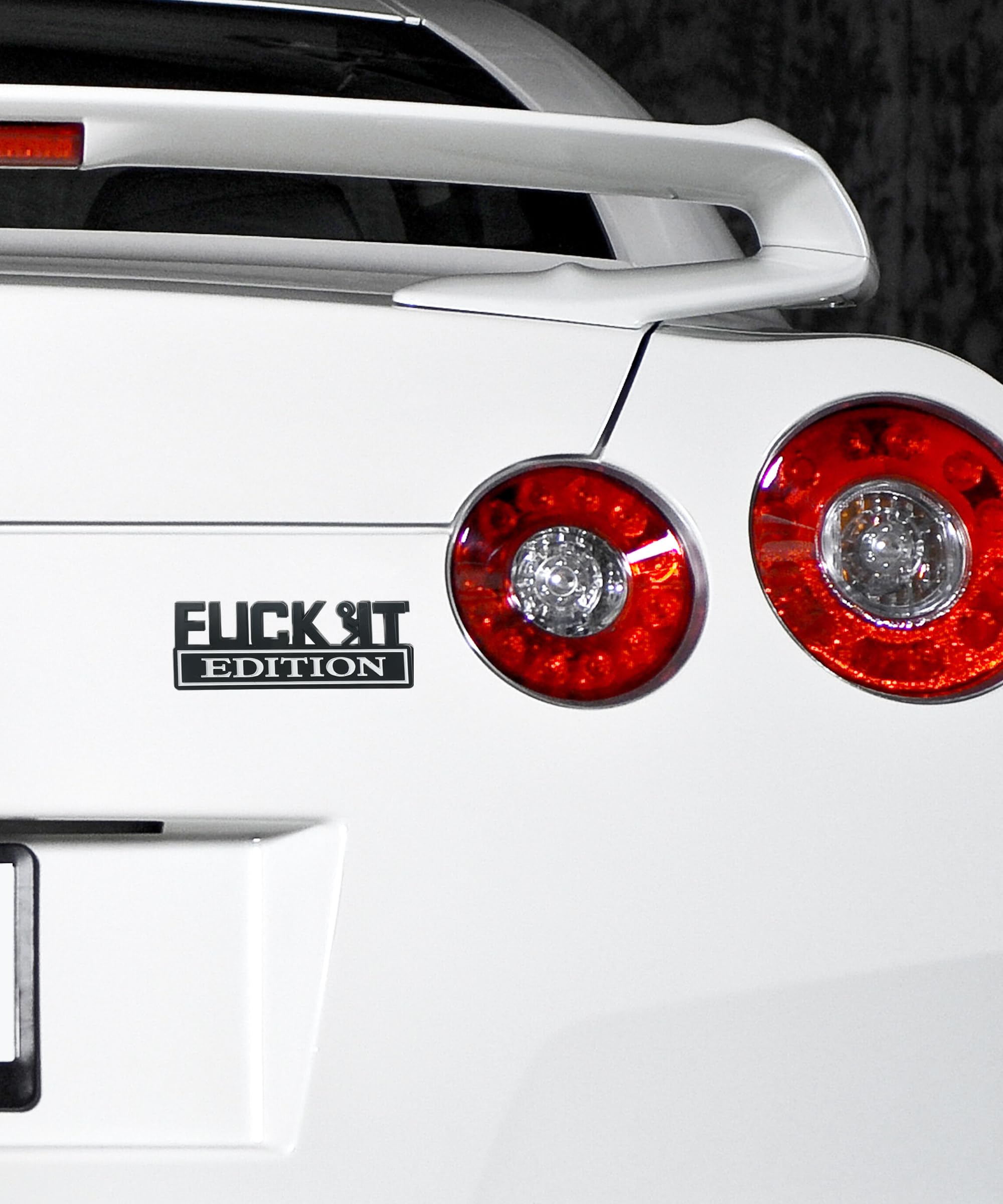 Zlirfy Fuck IT Edition Emblem for Car,Universal 3D Fender Badge Decal,Car Exterior Emblems Badge Letters Bumper Trunk Door Sticker Decoration 3D Sticker Decal(Black White)