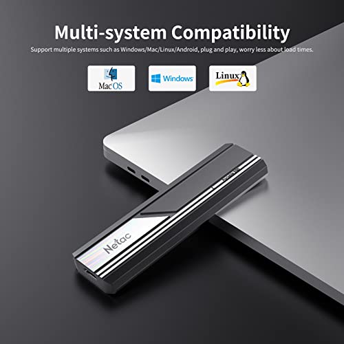 Netac 1TB Portable SSD, Up to 1050MB/s Read Speed, Type-C USB 3.2 Gen 2, External Solid State Drive, PCIe Gen3x4 NVMe 1.3, Business Travel Essential, Dust-Resistant, ZX10