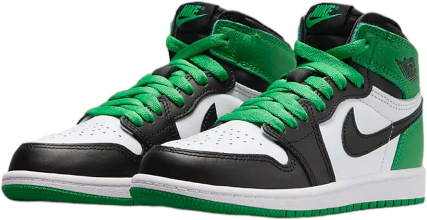 Nike Preschool Air Jordan 1 High Retro High OG PS FD1412 031 Lucky - Size 2y,Black/Lucky Green-white