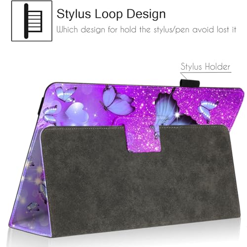 Pudiceva Universal Case for 7.5-9.0 inch Tablet,Slim Folio Protective Cover for 7.9" 8.0" 8.4" 8.7" and All 7.5"-9.0" Touchscreen Tablet Cover with Adjustable Fixing Band,Butterfly 01