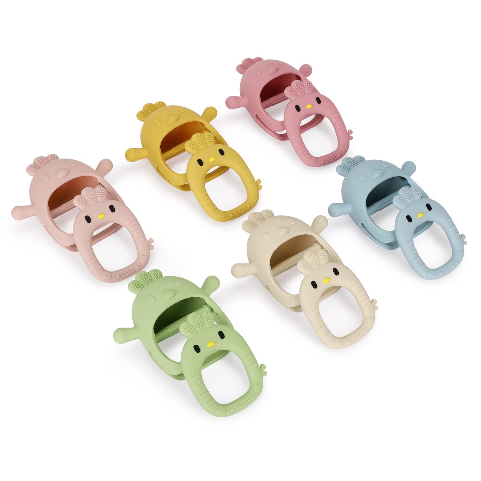 Socub Silicone Baby Teething Toy for Infants 3 Months+, BPA Free Never Drop Silicone Mitten Teether Toy for Soothing Sore Gums, Baby Chew Toys for Sucking Need(Olive
