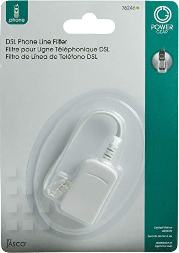 Power Gear Phone Line Dsl Filter, One Device, Male to Female, 1 Line Noise Filter, for Answering Machines, Telephones or Fax Machine, White, 76246