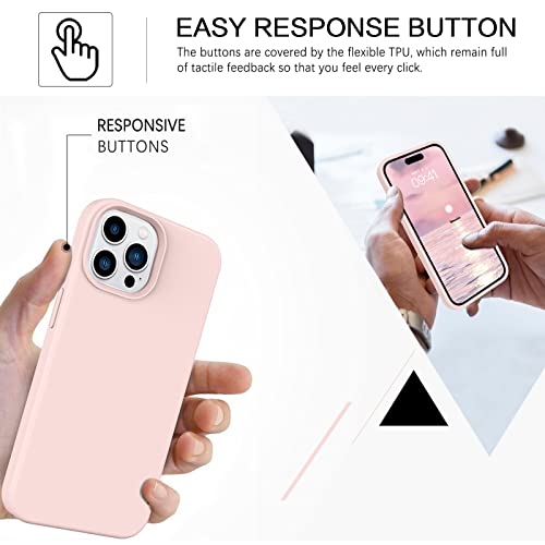 BENTOBEN for iPhone 14 Pro Max Case, Soft Silicone Gel Rubber Bumper Microfiber Lining Hard Back Shockproof Protective Phone Cover for iPhone 14 Pro Max 6.7", Sand Pink