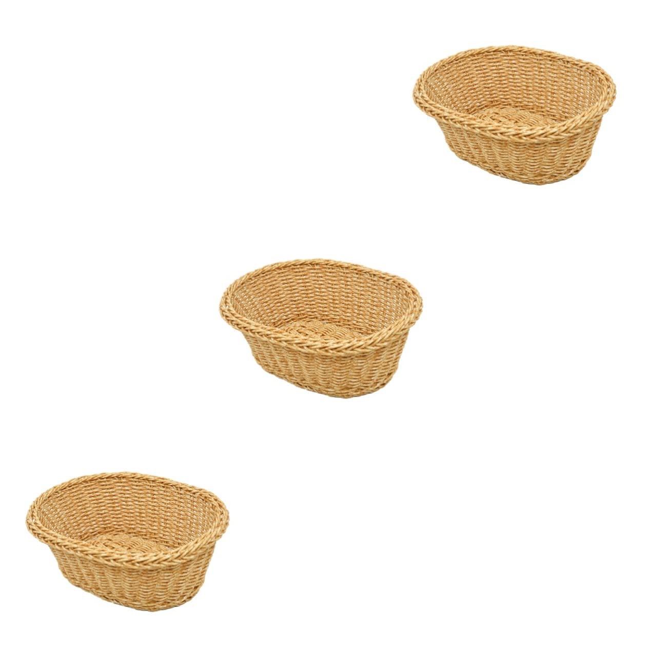 Zerodeko 3pcs Snack Storage Basket Fruit Container Party Bread Basket Multipurpose Storage Basket Creative Fruits Basket Breads Storage Holder Laundry Basket Woven Holder
