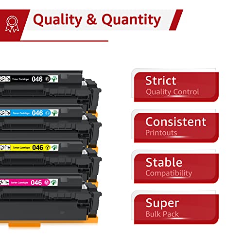 046 046H MF733Cdw Toner Cartridge Replacement for Canon 046 046H CRG-046H for Color Imageclass MF733Cdw MF731Cdw MF735Cdw LBP654Cdw MF731 Printer Ink (Black Cyan Magenta Yellow, 4-Pack)
