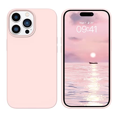 BENTOBEN for iPhone 14 Pro Max Case, Soft Silicone Gel Rubber Bumper Microfiber Lining Hard Back Shockproof Protective Phone Cover for iPhone 14 Pro Max 6.7", Sand Pink