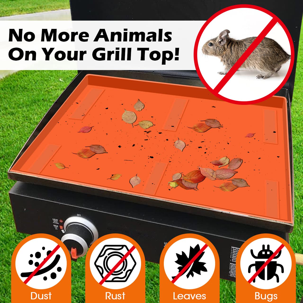 22" Griddle Mat Silicone for Blackstone, Magnetic Protective Cover Mats Blackstone Griddle Top Covers for Blackstone Protector Outdoor-Orange