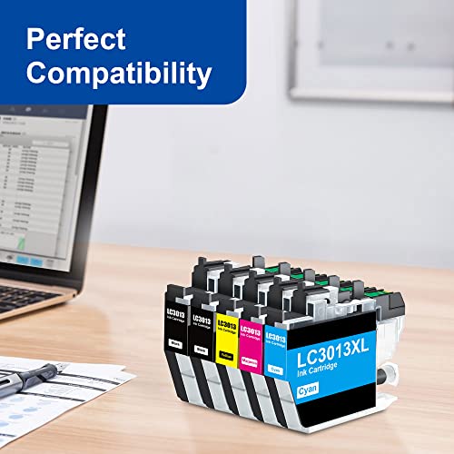 LC3013 5PKS High Yield Compatible Ink Cartridge Replacement for Brother LC3013 LC3011 LC-3013 High Yield Compatible with MFC-J491DW MFC-J895DW MFC-J497DW (2 Black, 1 Cyan, 1 Magenta, 1 Yellow)