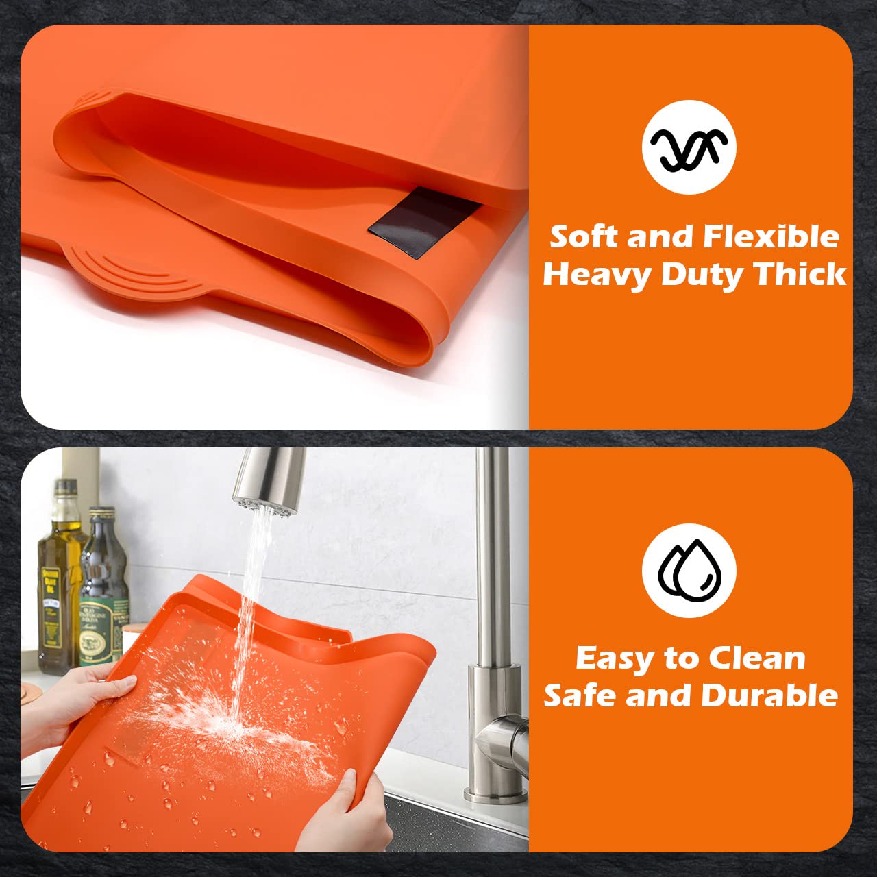 22" Griddle Mat Silicone for Blackstone, Magnetic Protective Cover Mats Blackstone Griddle Top Covers for Blackstone Protector Outdoor-Orange