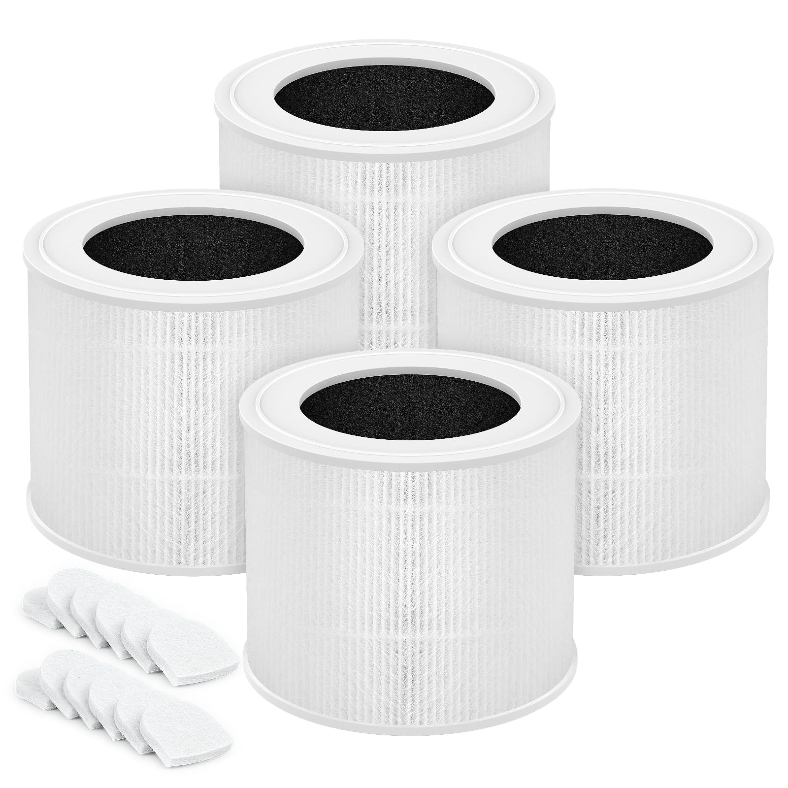 SAKEGDY Core Mini Replacement Filter Compatible with Levoit Core Mini Air Cleaner Purifier, Part# Core Mini-RF, 4 Filters +12 Aroma Sponge Pads.