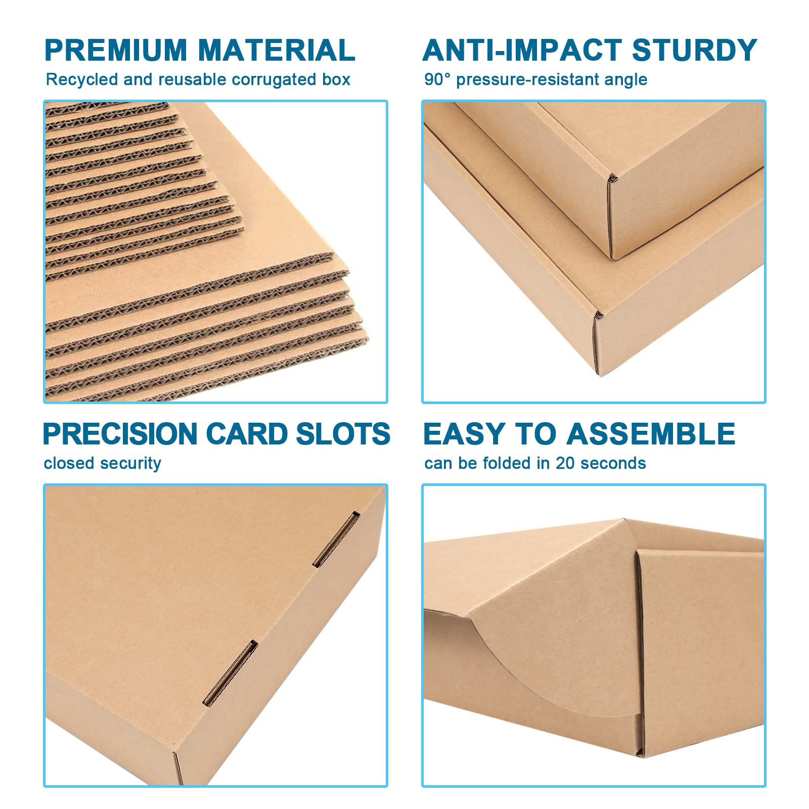 DUZCLI 12x9x3 Shipping Boxes - Set of 20, Medium Kraft Corrugated Cardboard Boxes for Small Business Supplies, Packing, Mailing and Gift Packaging