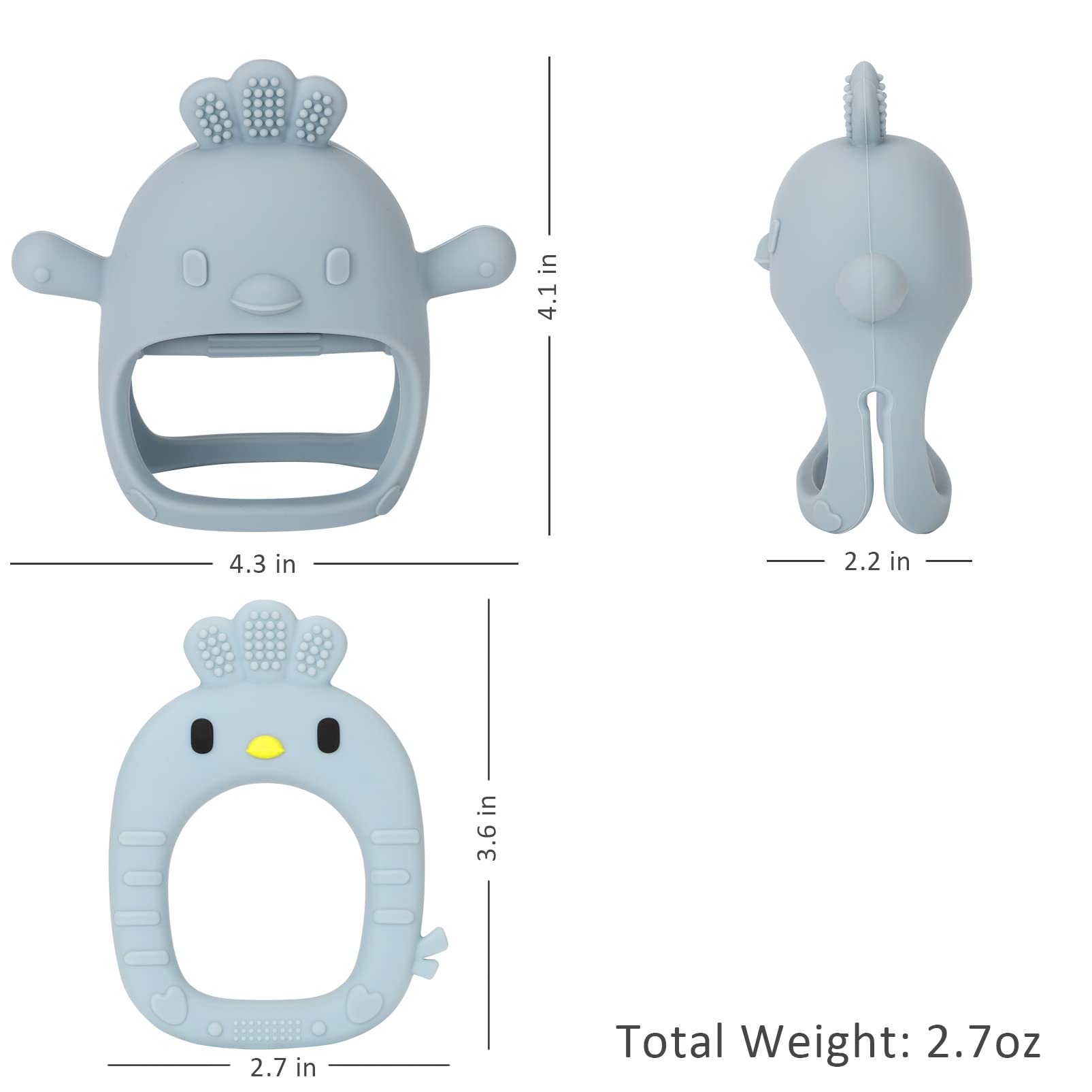 Socub Silicone Baby Teething Toy for Infants 3 Months+, BPA Free Never Drop Silicone Mitten Teether Toy for Soothing Sore Gums, Baby Chew Toys for Sucking Need (Beige