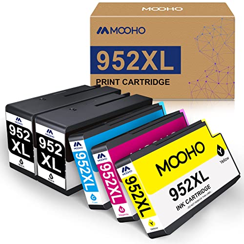Mooho 952 XL Ink Cartridge Replacement for 952xl Ink Cartridges with Updated Chips for OfficeJet Pro 8700 8702 8710 8730 7720 7740 8720 8210 8216 8745 Printer Ink(5-Pack)