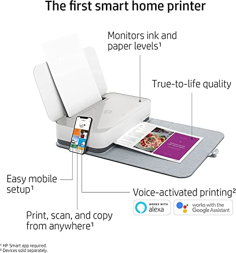 PC Universal Tango X Smart Wireless Printer with Indigo Linen -Cover β Mobile Remote Print, Scan, Copy, HP Instant Ink 3-Port USB Charger