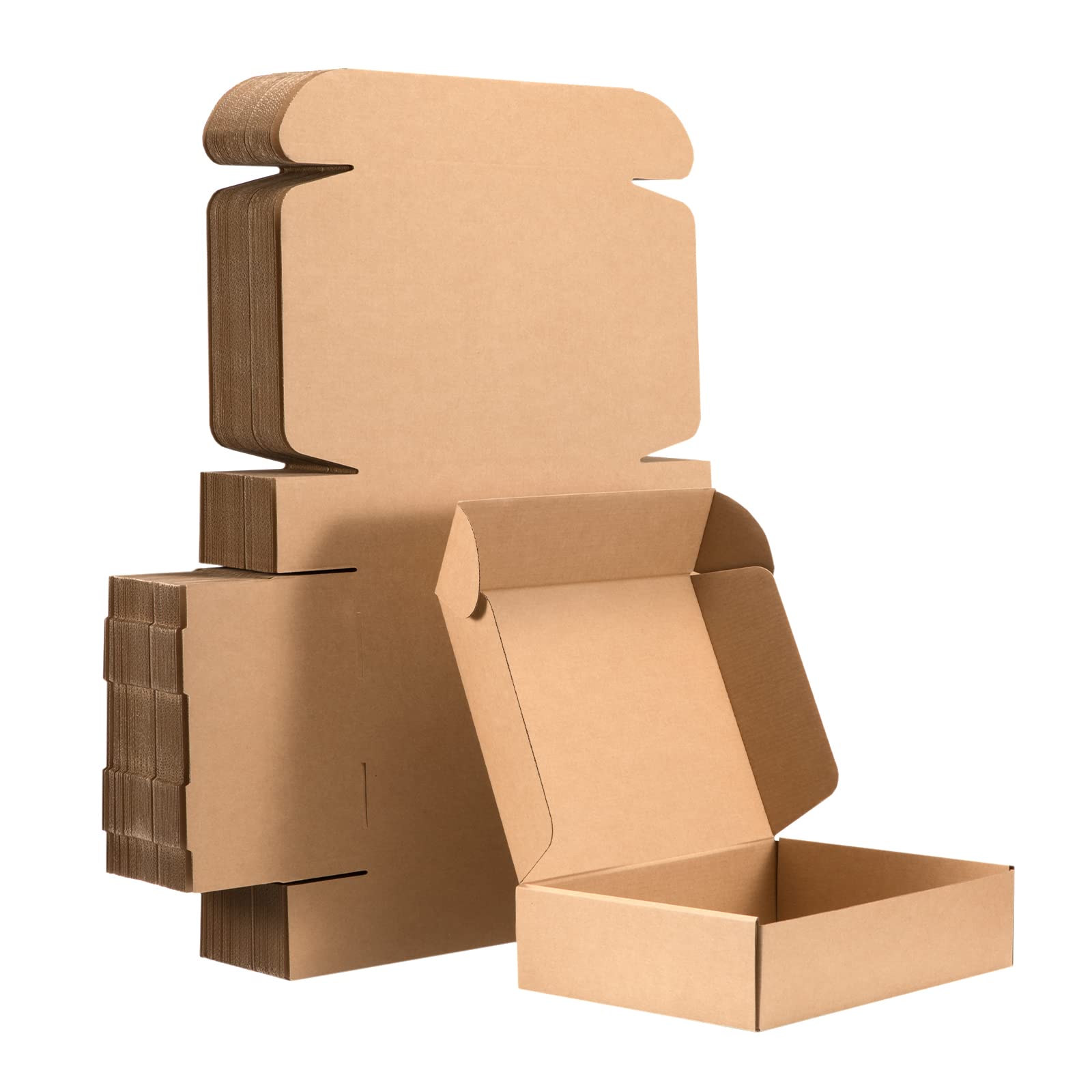 DUZCLI 12x9x3 Shipping Boxes - Set of 20, Medium Kraft Corrugated Cardboard Boxes for Small Business Supplies, Packing, Mailing and Gift Packaging
