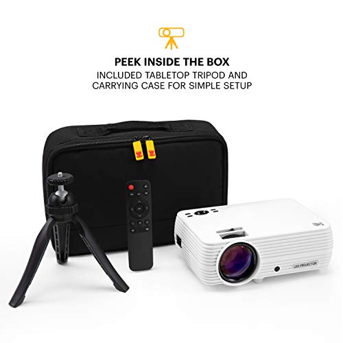 KODAK FLIK X4 Home Projector | 4.0 LCD Compact Home Theater System Projects Up to 150β with 1080p Compatibility & Bright Lumen LED Lamp | VGA/AV/HDMI/USB/TF Inputs | Remote, Tripod & Carry Case