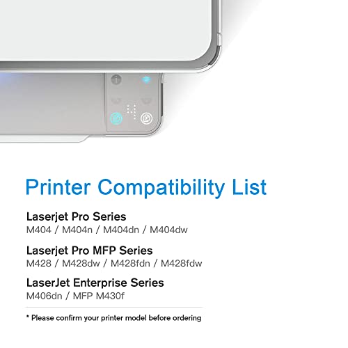 58A CF258A Toner Cartridge With Chip (2 Black) Compatible Replacement for HP 58A CF258A 58X CF258X to Use with M428fdw M428fdn M428dw M404n M404dn M404dw M404 M406dn M430f