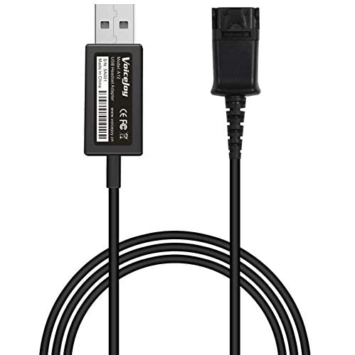 Call Center Office Headset Quick Disconnect QD Cable to USB Plug Adapter for Plantronics Headset QD Connector Plug to Any Computer Laptop VOIP Softphone