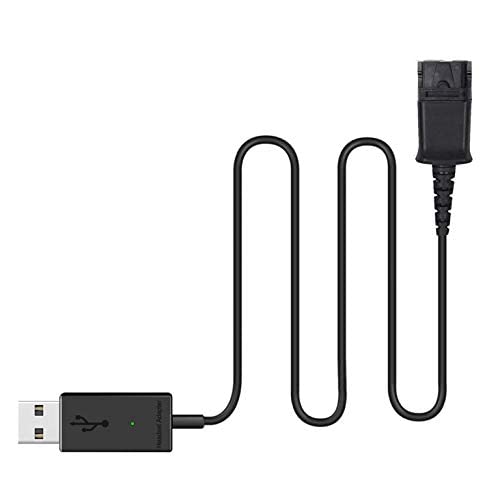 Call Center Office Headset Quick Disconnect QD Cable to USB Plug Adapter for Plantronics Headset QD Connector Plug to Any Computer Laptop VOIP Softphone