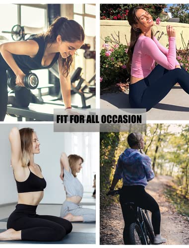 TMKOTOKRA High Waisted Workout Leggings for Women Tummy Control Butt Lifting Compression Leggings Soft Yoga Pants-Black
