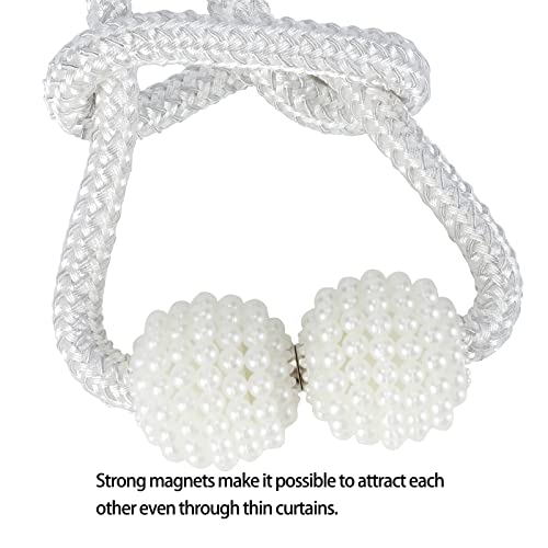 8 Pack Magnetic Curtain Tie Backs with Pearls,Modern Curtain Holdbacks Strap,Decoration for Kindergarten,Outside and Inside Drapes