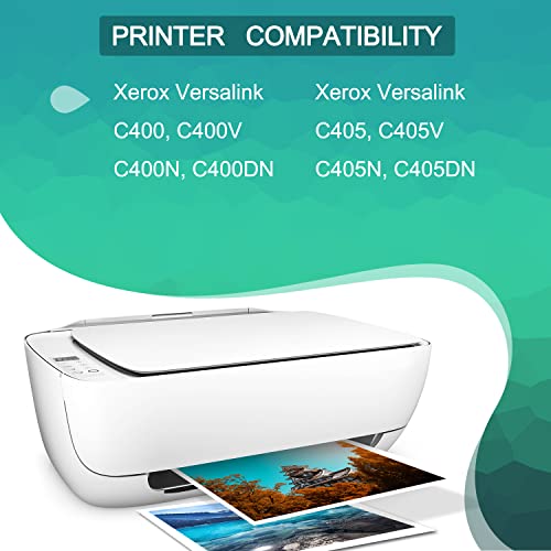 GREENBOX Remanufactured Xerox VersaLink C400 C405 Toner Cartridges Replacement for 106R03512 106R03513 106R03514 106R03515 for Versalink C400N C400DN C405N C405DN Printer (4 Pack)