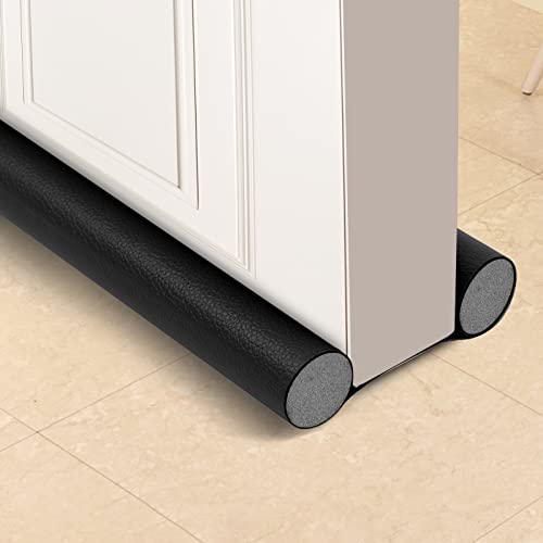 Door Draft Stopper, 37 Inch Adjustable Under Door Draft Blocker Sound Proof Draft Guard for Bottom of Doors Seal Gap, Reduce Noise, Cold Air, Dust, Odor, Light, Fit for Interior/Exterior Doors