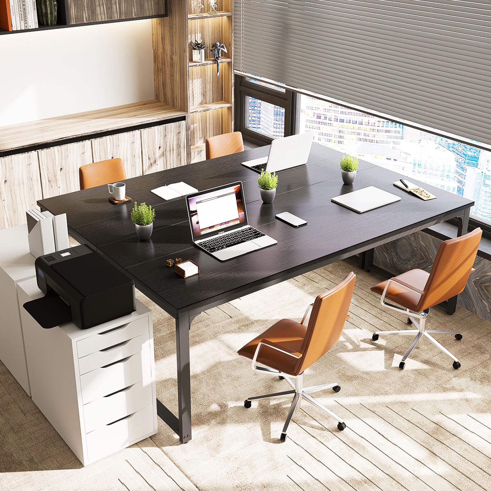 Coleshome 71 Inch Computer Desk, Modern Simple Style Desk for Home Office, Study Student Writing Desk, Black