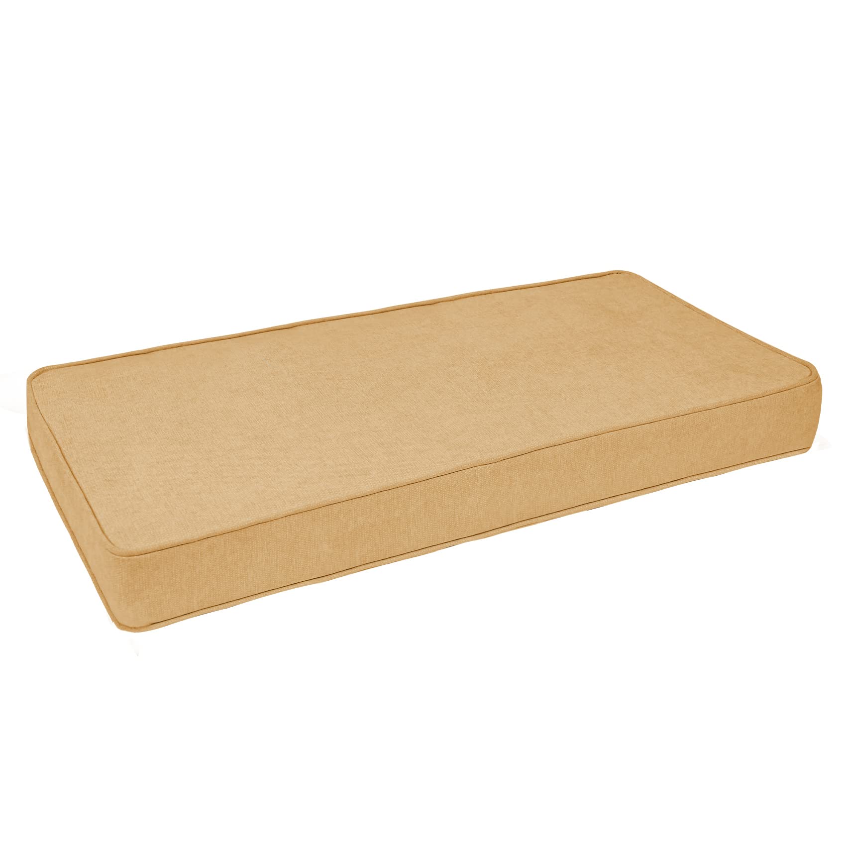 mudilun Bench Cushion for Indoor/Outdoor with Velcro Non-Slip Patio Furniture Cushions Durable Thickened Piano Chair Pads for Window Shoe Kitchen Dining Room Cushions (30x14x3, Khaki)