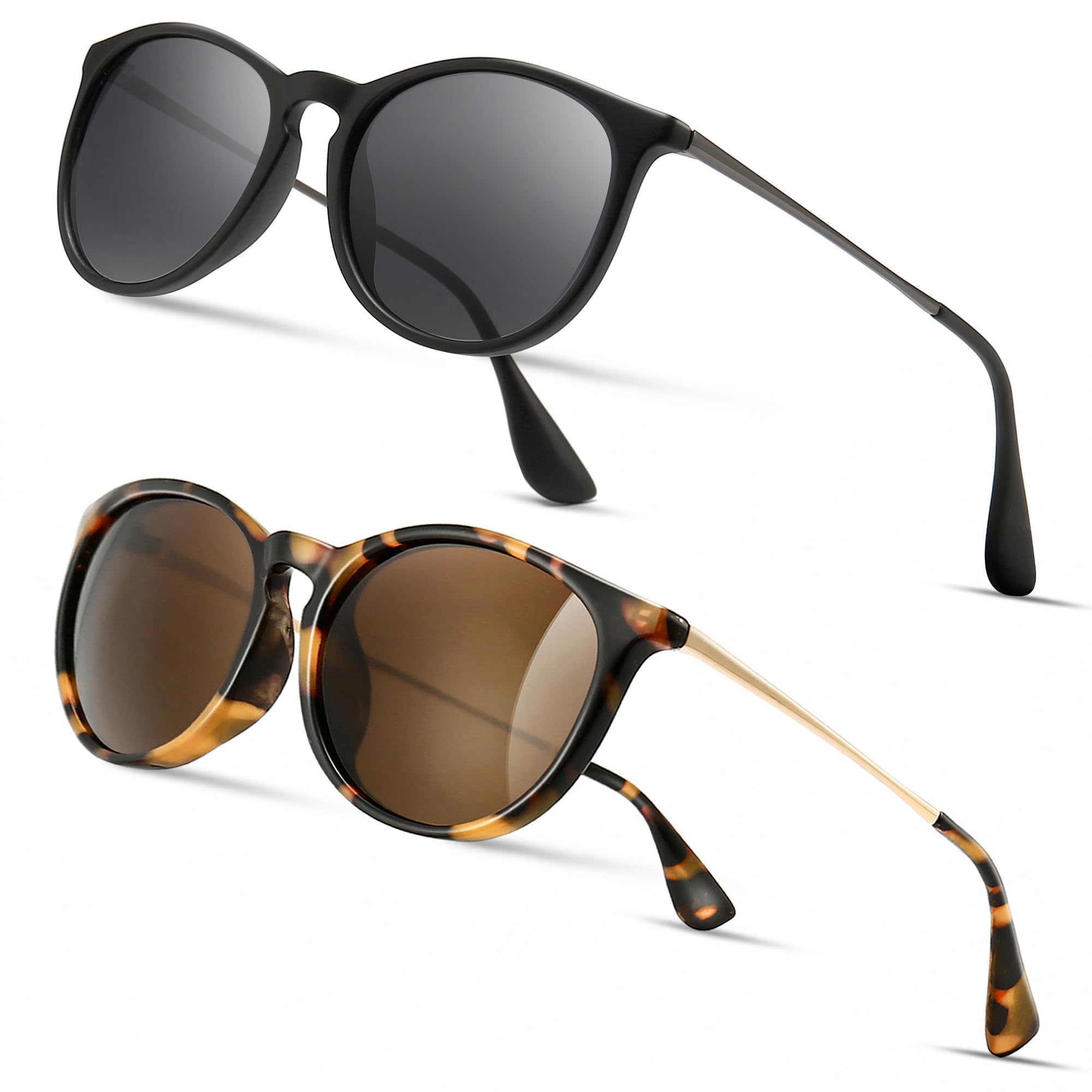 SUNGAIT Vintage Round Sunglasses for Women Men Classic Retro Designer Style