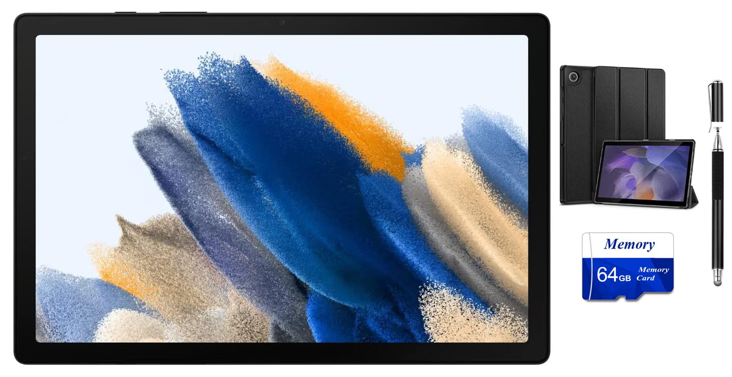 SAMSUNG Galaxy Tab A8 Android WiFi Tablet, 10.5'' Touchscreen (1920x1200) LCD Screen, 4GB, 64GB, Bluetooth, Android 11 OS, Gray + Accessories