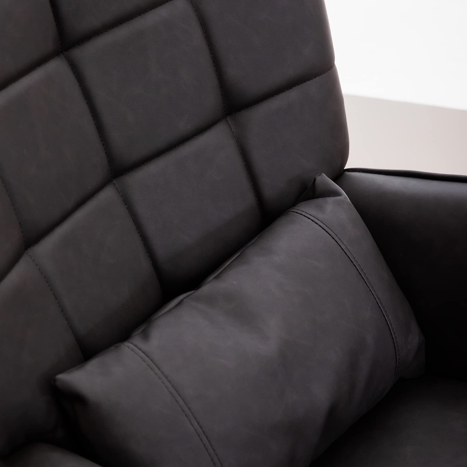 MFFM Leather Armchair, Modern Accent Chair High Back, Living Room Chairs with Metal Legs and Soft Padded, Sofa Chairs for Home Office,Bedroom,Dining Room