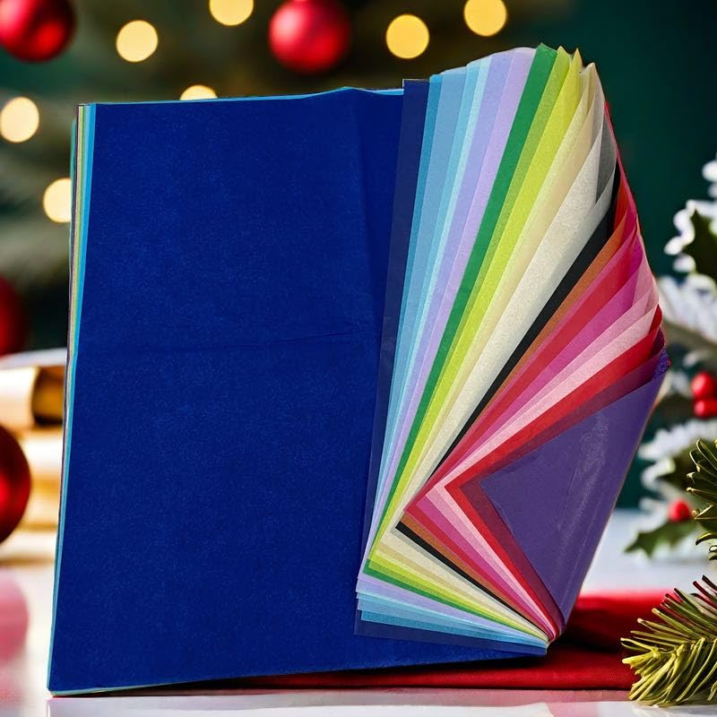 24 Sheets in 24 Colors, 20"*20" Colorful Pack Gift Tissue Paper for Gifts, Birthdays, Holidays, and All Occasions