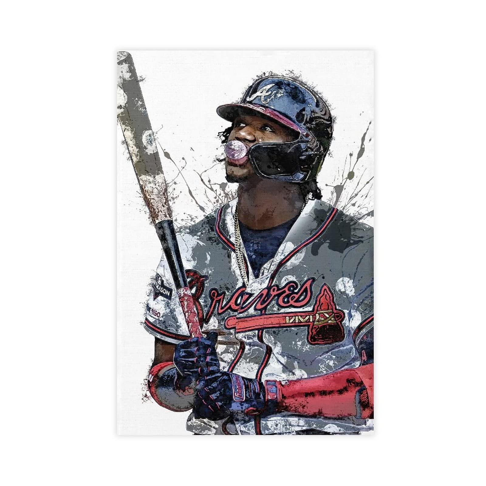 TUBALU Ronald Acuna Jr Poster Baseball Art Canvas Bedroom Wall Decor Print Picture Office Dorm Room Decor Gifts Unframe:12x18inch(30x45cm)
