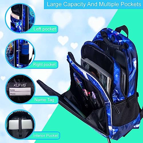 UFNDC 3PCS Dinosaur Backpack for Boys, 3D Kids Preschool Bookbag with Lunch Box, 16”Water Resistant School Bag for Elementary Toddler