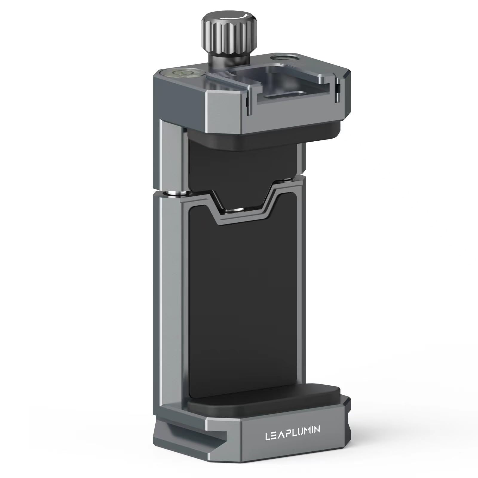 Leaplumin Aluminum Phone Mount for Tripod, Adjustable Phone Tripod Mount with Cold Shoe & Arca Swiss Quick Release Plate,Universal Adjustable Clamp Suitable for iPhone 14 pro/13 Pro/12/11/Samsung