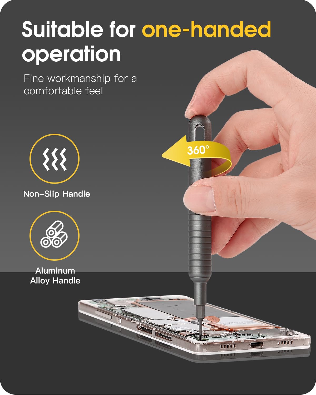 Kingsdun 51 in 1 Precision Screwdriver Set, Portable Screwdriver Set with 48 Magnetic Bits Torx Hex Screwdriver for iPhone, Laptop, PC, Watch, Glasses
