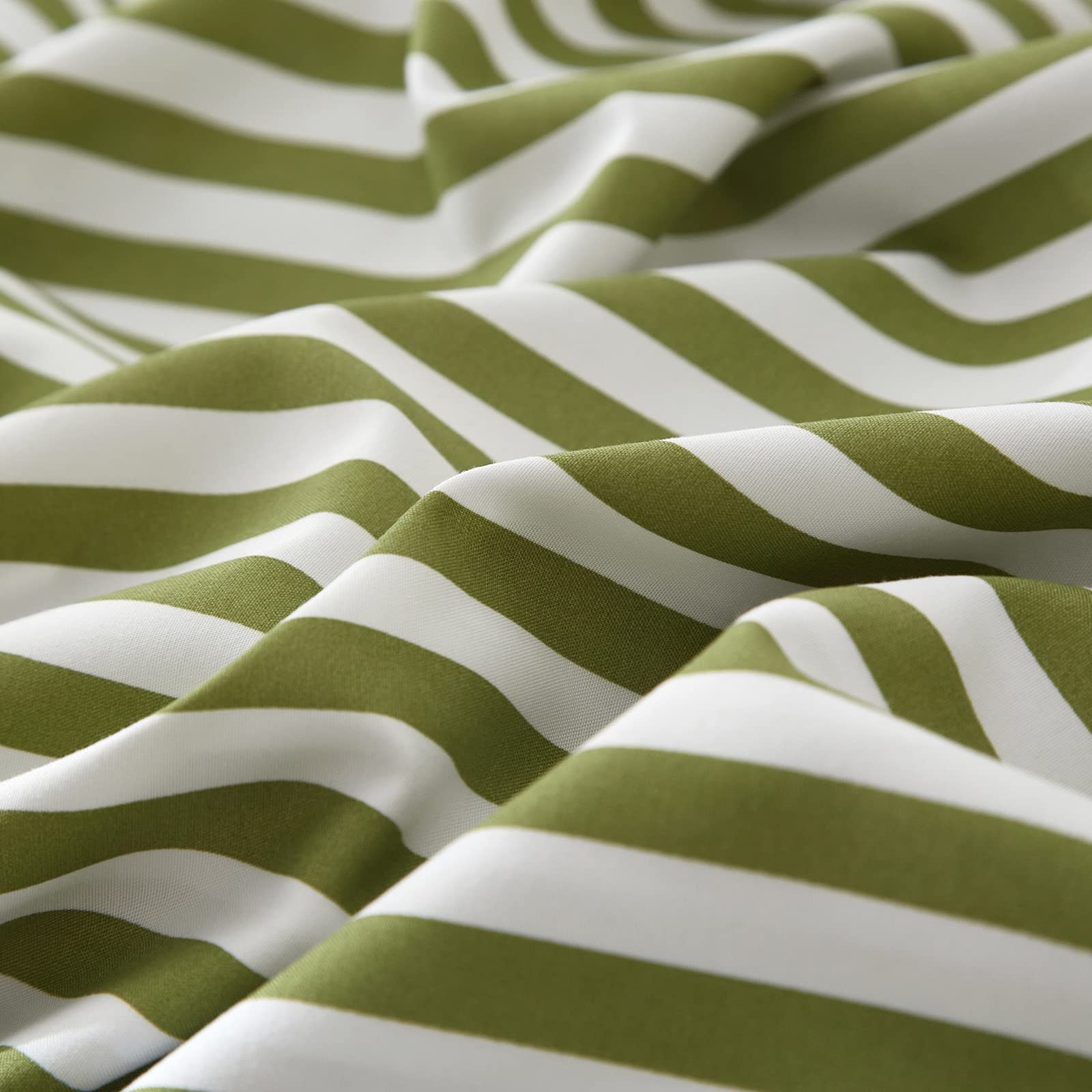 EAVD Duvet Cover Twin Green Striped Duvet Cover Soft Microfiber Green and White Striped Bedding Set with 2 Pillowcases Reversible Geometric Striped Comforter Cover with Zipper Closure