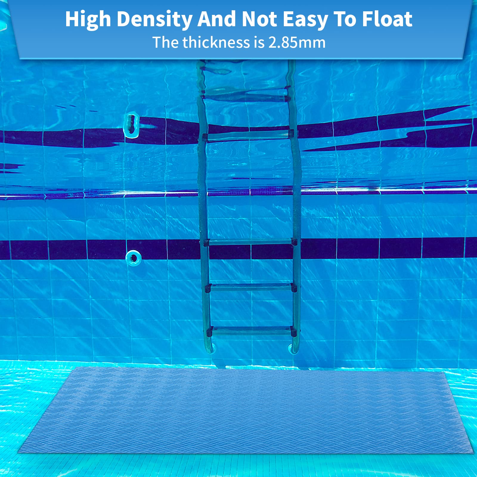 Pool Ladder Mat, Pool Liner Protective Ladder Pad, Pool Ladder Mat for Above Ground Pools, Non-Slip Pool Mats for Pool Bottom/Deck/Stairs/Step/Floor, Swimming Pool Accessories, 36 X 17 inch