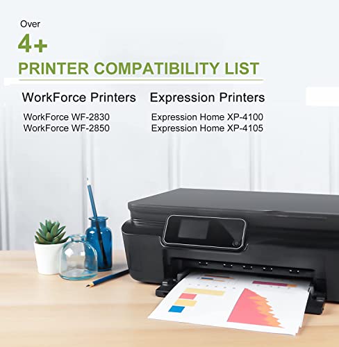 HOINKLO Remanufactured 202XL Black Ink Cartridge Replacement for Epson 212 T212 T212XL for Expression Home XP-4100 XP-4105 Workforce WF-2830 WF-2850 Printer (2 Black, New Chip)