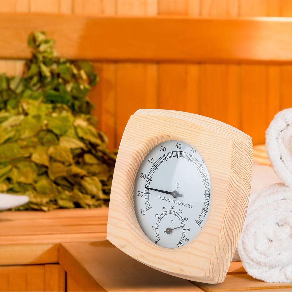 Sauna Thermometer, 2-in-1 Wood Digital Sauna Room Thermometer Hygrometer Sauna Temperature Thermometer Sauna Room Thermometer and Hygrometer Sauna Accessories