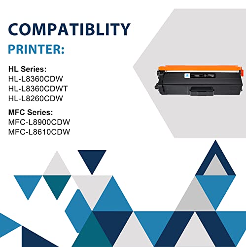 TN431 TN-431 Toner Cartridge 4-Pack Compatible Replacement for Brother TN431BK TN431C TN431M TN431Y TN431 TN-431 for Brother HL-L8360CDW MFC-L8900CDW HL-L8260CDW MFC-L8610CDW HL-L8360CDWT Printer