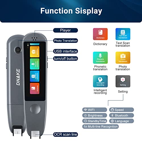 SUFUL Air Bluetooth Scanner Pen,Text to Speech Device for Dyslexia,Exam Reading Pen for Students,Voice Recognition, scanning Identification,Digital Reader Pen Voice Translator Device